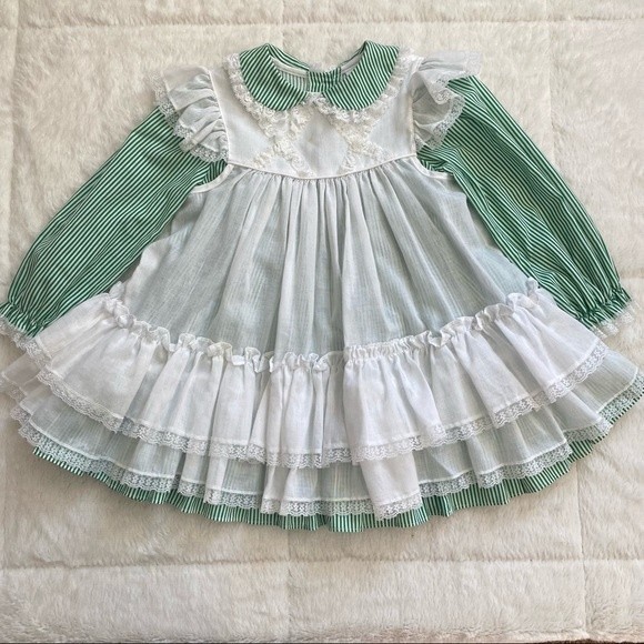 Dresses | Vintage Bryan Green Stripe Pinafore Dress | Poshmark